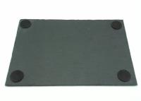 China Rough Edges Slate Cheese Cutting Board Rectangular Shape 30cm x 20cm With Pads for sale