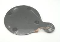 China Professional Slate Cheese Board Paddle Shape Rough Rim With Handles for sale