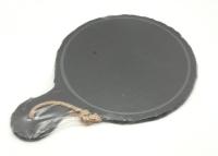 China Professional Slate Cheese Board Paddle Shape Rough Rim With Handles for sale