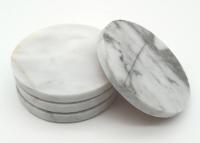 China Round Natural Stone Coasters Set 4 Easy Cleaning For Household Living for sale