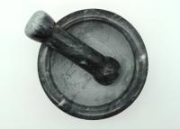 China Black Stone Mortar And Pestle , Marble Mortar And Pestle Set Round Shape for sale