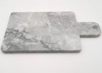 China Paddle Shape Stone Placemats , Marble Cooking Board Grey Color Polished for sale