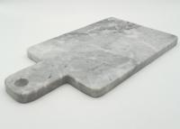 China Paddle Shape Stone Placemats , Marble Cooking Board Grey Color Polished for sale
