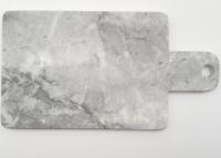 China Paddle Shape Stone Placemats , Marble Cooking Board Grey Color Polished for sale