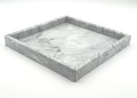 China Decorative Square Serving Tray White With Vein Durable Moisture Resistant for sale