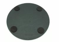 China Black Round Slate Placemats Diameter 22cm Natural Surface Eco Friendly for sale