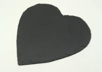 China Natural Stone Placemats , Black Slate Plates Heart Shape With Pads for sale