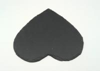 China Natural Stone Placemats , Black Slate Plates Heart Shape With Pads for sale