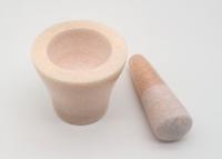 China Orange Color Solid Stone Bowl And Pestle Herb Grinder Moisture Resistant for sale