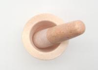 China Orange Color Solid Stone Bowl And Pestle Herb Grinder Moisture Resistant for sale