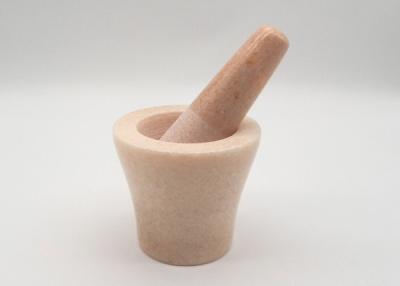 China Orange Color Solid Stone Bowl And Pestle Herb Grinder Moisture Resistant for sale