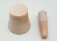 China Orange Color Solid Stone Bowl And Pestle Herb Grinder Moisture Resistant for sale