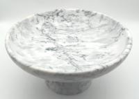 China Grey Stone Serving Bowl , Table Decorative Stone Bowl Natural Solid Marble for sale