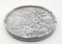 China Premium Stone Serving Tray , Marble Circular Serving Tray Grey Color for sale
