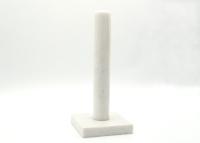 China White Stone Paper Towel Holder , Marble Paper Towel Stand Square Base for sale