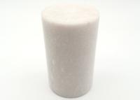 China Polished White Marble Candle Holders Round Cylinder Durable Heat Resistant for sale