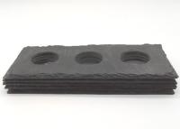 China Tea Light Stone Votive Candle Holder , Natural Black Slate Candle Holder for sale