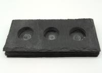 China Tea Light Stone Votive Candle Holder , Natural Black Slate Candle Holder for sale