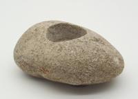 China Natural River Stone Candle Holders , Stone Tea Light Holder Backside With Pads for sale