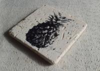 China Gifts Plain Stone Coasters , Travertine Square Stone Coasters 10 x 10 cm for sale