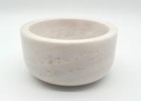 China Round White Marble Bowl Kitchenware Gift Decor For Spice Jar Outside Polished for sale
