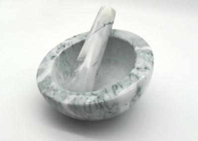 China Dia 16.5cm H9cm Grey Stone Mortar And Pestle For Herbs Spices for sale
