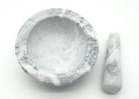 China Dia 16.5cm H9cm Grey Stone Mortar And Pestle For Herbs Spices for sale