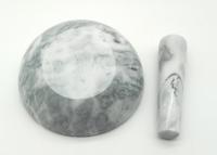 China Dia 16.5cm H9cm Grey Stone Mortar And Pestle For Herbs Spices for sale