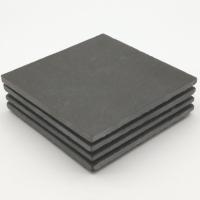 China 4 Black Slate Straight Rim Plain Stone Coasters Natural Surface for sale