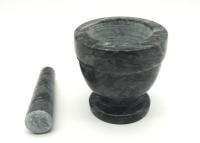 China Marble Stone Mortar And Pestle Kitchen Item Convenient Easy Cleaning for sale