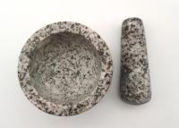 China Culinary Stone Mortar And Pestle , Deep Granite Mortar And Pestle Diameter 9 cm for sale