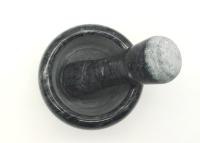 China Custom Made Stone Mortar And Pestle , Stone Bowl And Grinder Black Color for sale