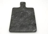 China Paddle Shape 25x15cm Marble Stone Placemats Black Polished for sale