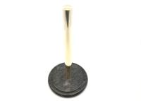 China Upright Black Marble Stone Paper Towel Holder Round Metal Pole for sale