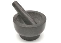 China Handmade FDA Granite Stone Mortar And Pestle Black Grinding for sale