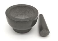 China Handmade FDA Granite Stone Mortar And Pestle Black Grinding for sale