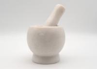 China Round Stone Mortar And Pestle Natural Solid Granite Herb Grinding for sale