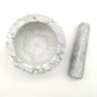 China Marble Mortar And Pestle Set Herb Spice Mixing Grinding Pounding Medicine Jar for sale