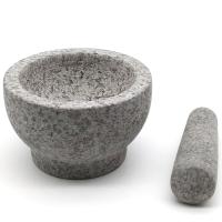 China Granite Stone Mortar And Pestle Set Herb Spice Press Crusher Stone Pound Bowl for sale
