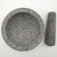 China Granite Stone Mortar And Pestle Set Herb Spice Press Crusher Stone Pound Bowl for sale