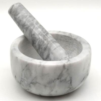 China Marble Stone Mortar And Pestle Set For Herb Spice Crushing Grinding for sale