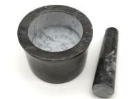 China Polished Marble Granite Stone Mortar And Pestle Set For Kitchen Grinding Herb Spices for sale