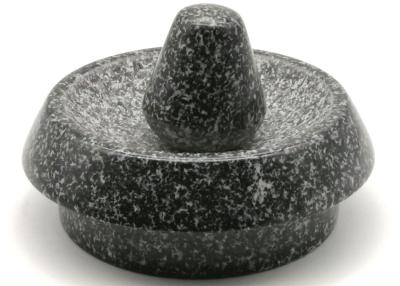 China Round Stone Mortar With Pestle Set Natural Marble Granite For Kitchen for sale