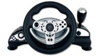 China Dual Vibration Wired Large PC Game Racing Wheel With Adjustable Sensitivity for sale