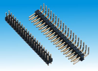 China 2.54mm Pin Header Dual Row Stright Type Gold Plated LCP Pcb Connector for sale