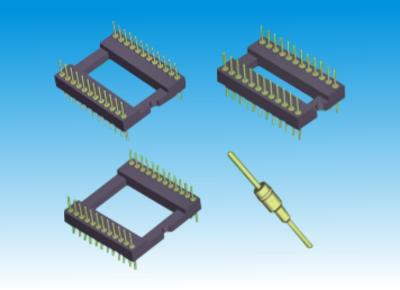 China Gold Marchined DIP IC Socket 1.778mm Insulation Resistance Height 2.8mm for sale