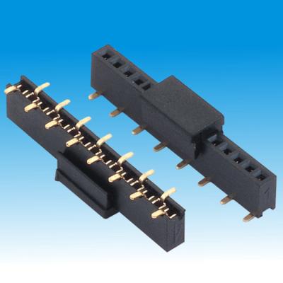 China 1.27 mm H4.3 Single Row SMT Type Female Header Connector U Contact for sale