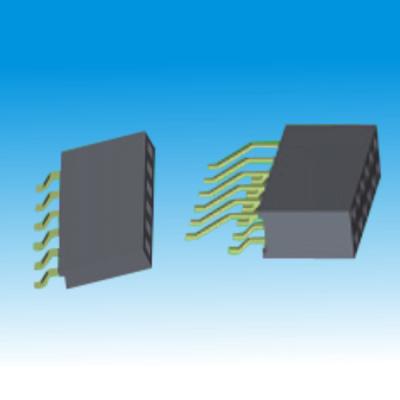China 1.27 mm Height 4.3 Dual Row Right Angle SMT Type Female Header Connector for sale
