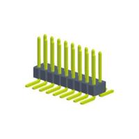 China Straight PCB Header Connector Brass Single Row Right Angle 1A 500V for sale