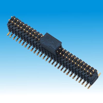 China Straight PCB Header Connector Brass Single Row Right Angle 1A 500V for sale